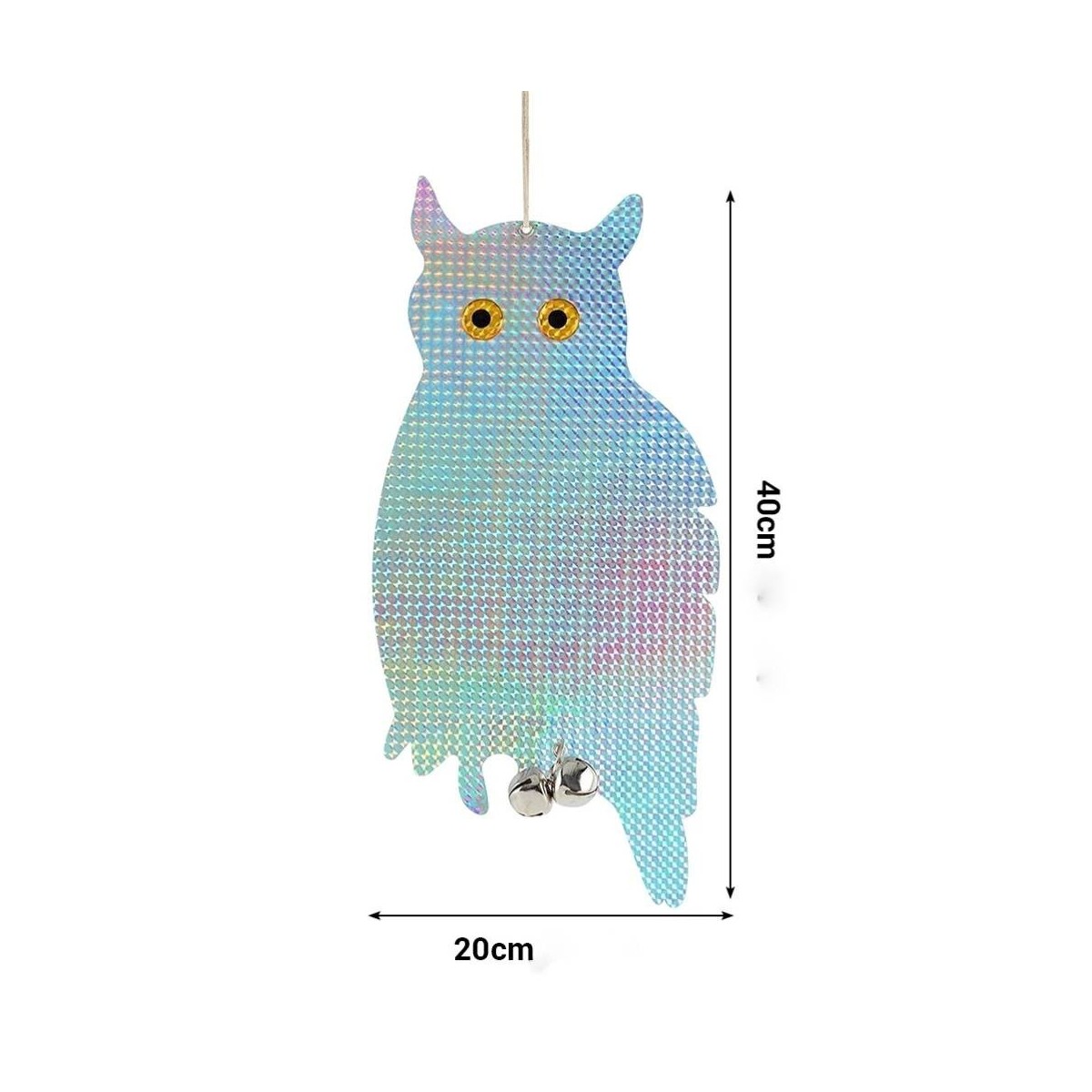 Bird Blinder Reflective Hanging Owl - Visual Bird Deterrent