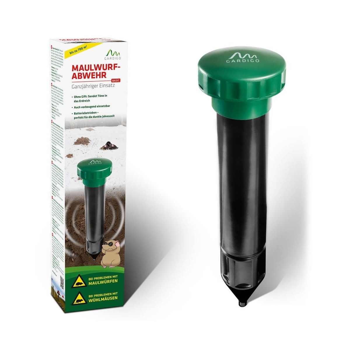 Battery Operated Mole Repeller - 700 m² | BirdGard Iberia