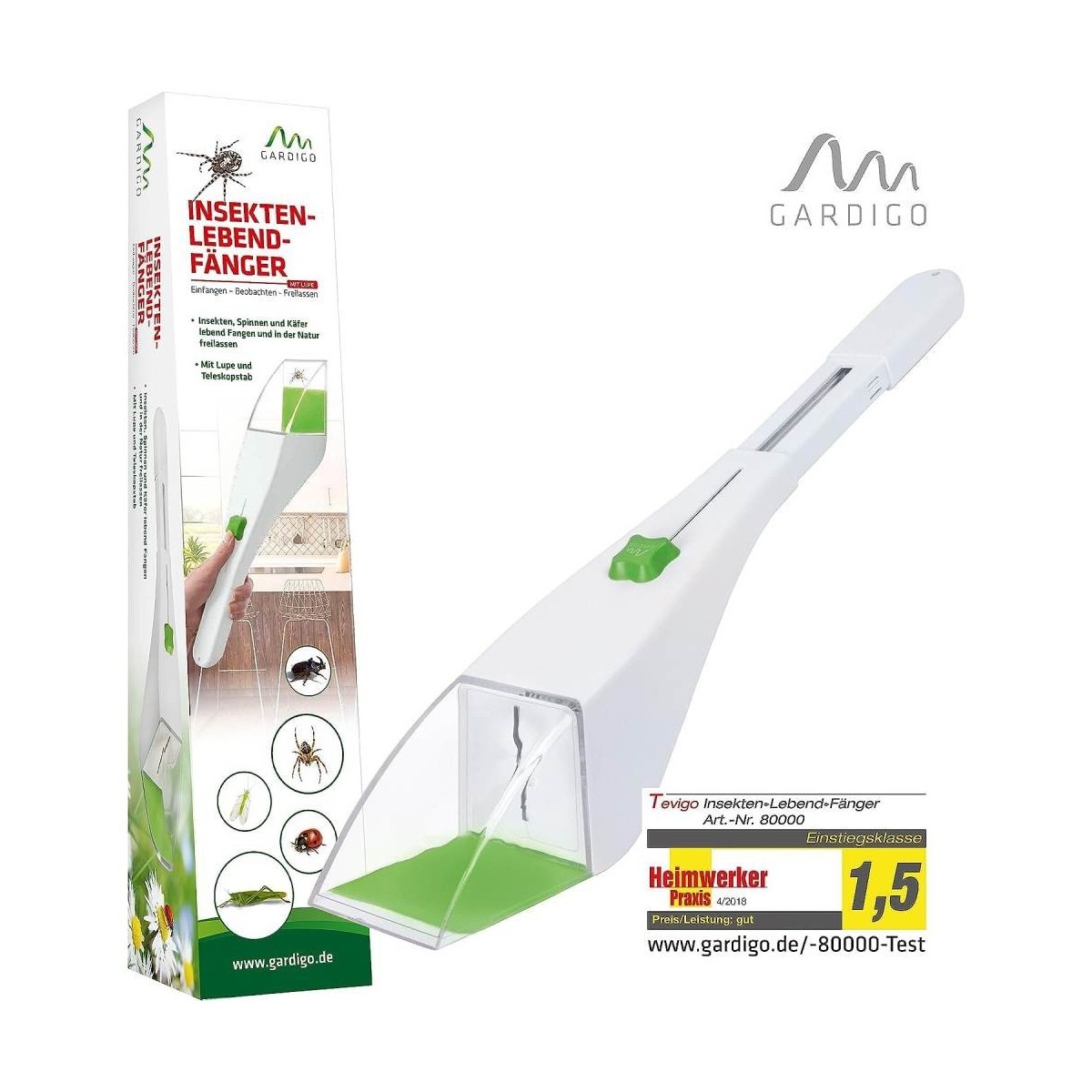 Insect Catcher - With telescopic handle and magnifying glass