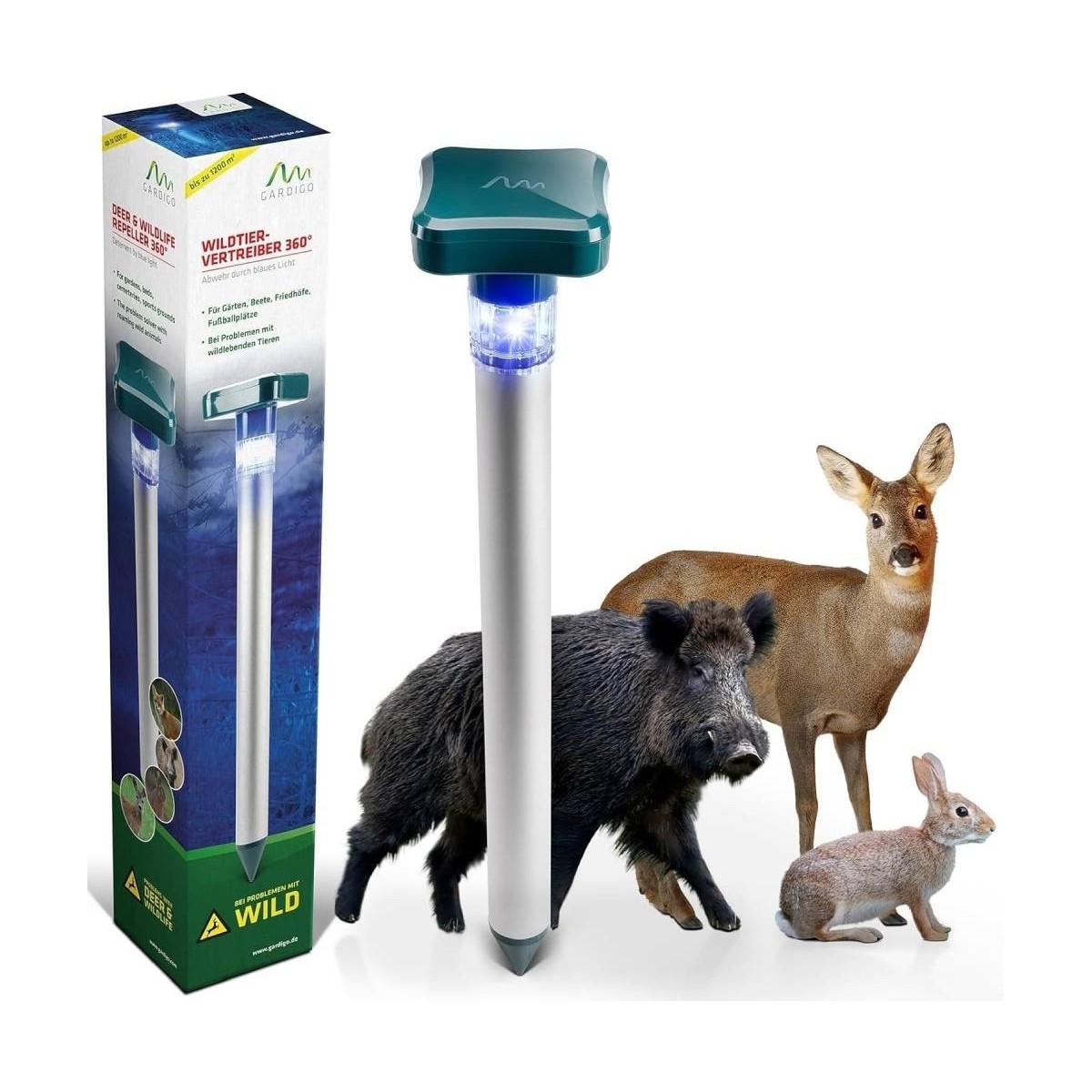 Blue Light Wildlife Repellent: Rabbits, Roxes, Deer, Raccoons, Boars.
