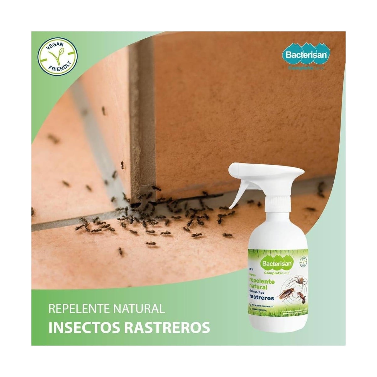 Bacterisan - Natural Crawling Insect Repellent: Cockroaches, Ants...