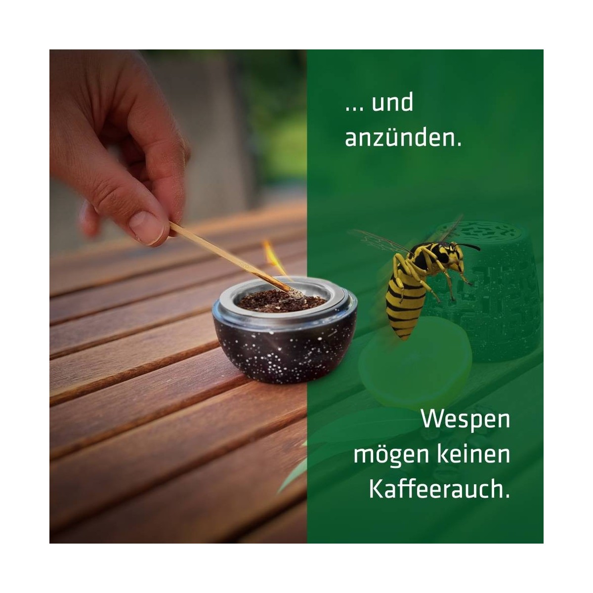 Wasp Repellent with Coffee and Citronella - Naturally Repels Wasps